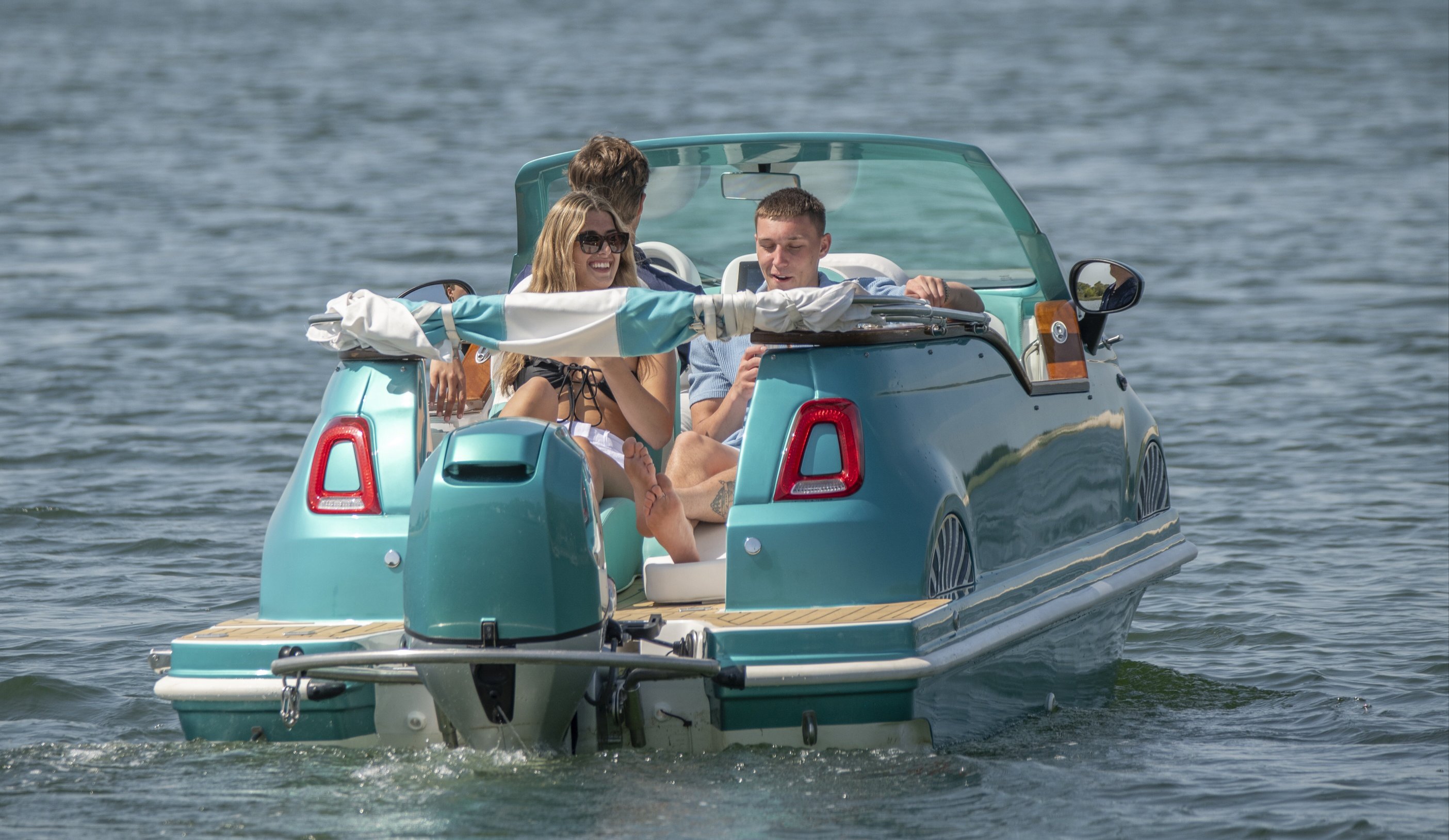 16’ 2024 Fiat 500 Water Taxi/Tubing Car Boat | Iconic Boat Experience