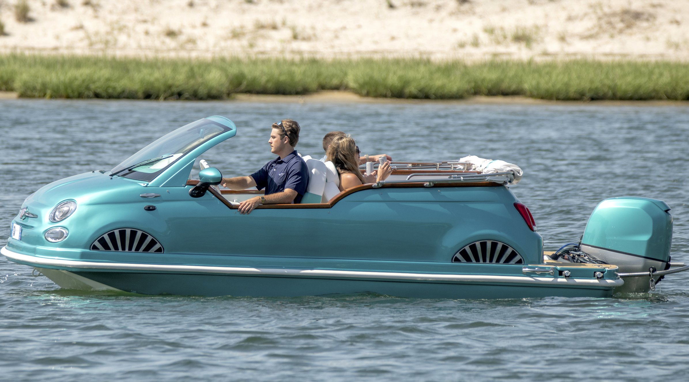 16’ 2024 Fiat 500 Water Taxi/Tubing Car Boat | Iconic Boat Experience
