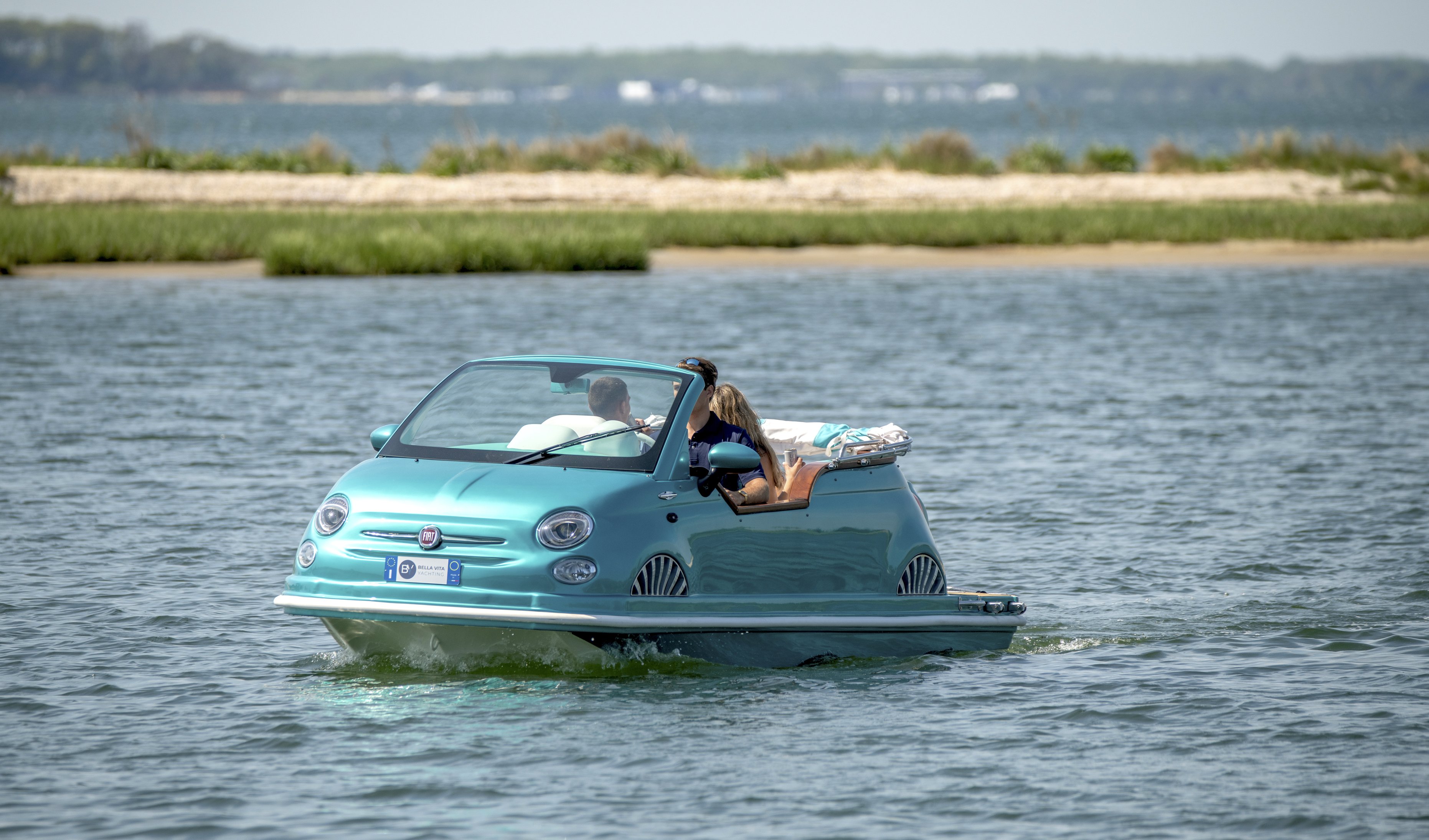 16’ 2024 Fiat 500 Water Taxi/Tubing Car Boat | Iconic Boat Experience