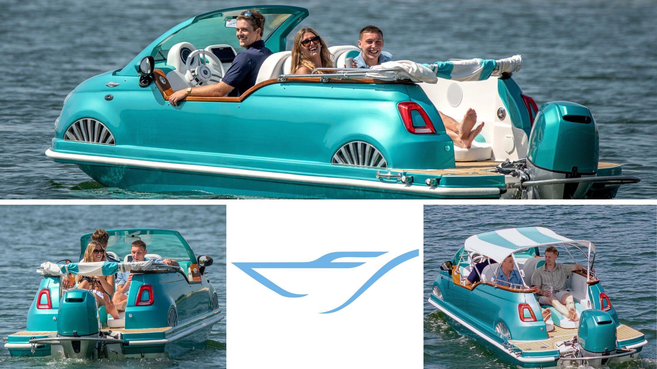 16’ 2024 Fiat 500 Water Taxi/Tubing Car Boat | Iconic Boat Experience