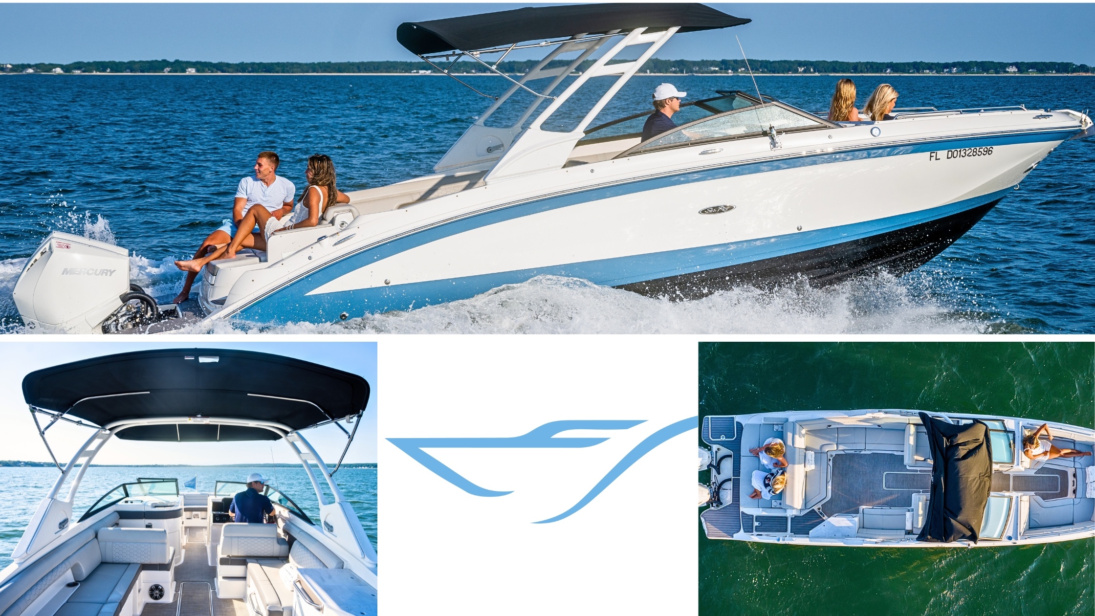 29' Sea Ray 290 | 2023 Speedboat with Bluetooth Stereo & Swim Platform